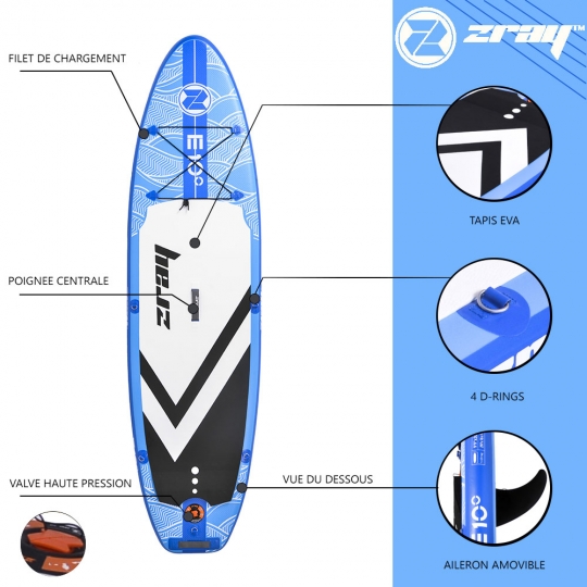 SUP Zray Evasion E10 9'9" collection 2020 - le stand up paddle pas cher et performant